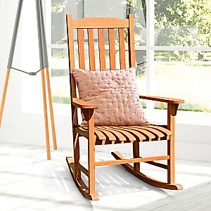 UYSB Outdoor Eucalyptus Rocking Chair Single Rocker for Patio Deck Garden Chair Rocking Chair Rocker Chair Rocker Camp Chair Rocker Recliner Rocking Camp Chair Rocking Chairs