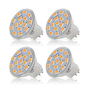 Simba Lighting LED MR11 Flood Light Bulbs (4 Pack) 12V 3W 20W Halogen Replacement 2-Pin 240lm for Landscape, Accent, Track Lights, and Christmas Tree Fiber Optics, GU4 Bi-Pin Base, 3000K Soft White