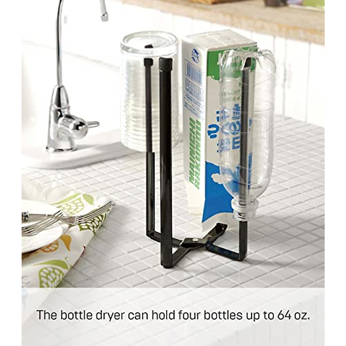 YAMAZAKI home 6785 Kitchen Multi Eco Stand-Multifunctional Plastic Bag Holder, One Size, Black