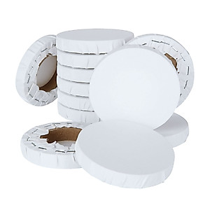 CertBuy 18 Pack Round Canvas 4 Inch, Circle Canvases for Painting, Blank White Canvas Boards, Circle Canvas Panel Boards, Cotton Painting Canvas Panels, Art Supplies for Painting Artist Hobby Painter