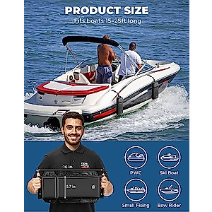 KEMIMOTO PWC Boat Fender, Marine Dock Fender for Straight-Edge or Corner, 2 Pack Boat Fenders Bumpers for Jet Ski with 2 Ropes, Black