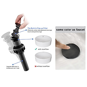 BRAVEBAR Black Waterfall Bathroom Faucet 3 Holes - 8Inch Widespread Bathroom Sink Faucet | Two Handles Lavatory Vanity Sink Faucets with Pop-up Drain Assembly & Supply Lines Matte Black