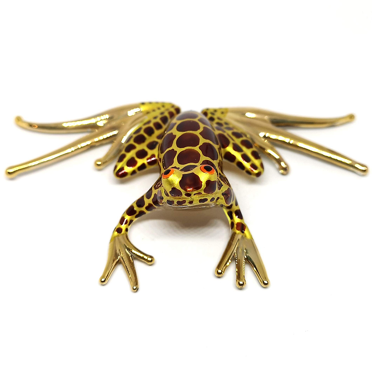 ZOOCRAFT Collectible Frog Decor Figurines Blown Glass Handmade Lovers Home Garden Decoration Animal Totem