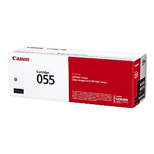 Canon Genuine Toner, Cartridge 055 Cyan (3015C001) 1 Pack, for Canon Color imageCLASS MF741Cdw, MF743Cdw, MF745Cdw, MF746Cdw,LBP664Cdw Laser Printers