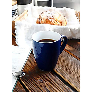 Sweese 601.403 Porcelain Mugs - 16 Ounce (Top to the Rim) for Coffee, Tea, Cocoa, Set of 4, Navy