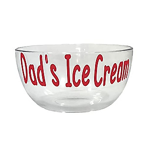 Papa's Ice Cream, Personalized Glass Ice Cream Bowl for Girls or Boys, Gift for Men, Green Grandpa
