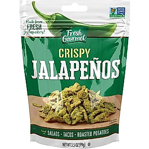 Fresh Gourmet Crispy Lightly Salted Jalapenos | Low Carb | Crunchy Snack and Salad Topper | 3.5 Ounce, Pack of 6