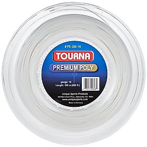 Tourna Premium Poly 17g Reel Tennis String, Pearl
