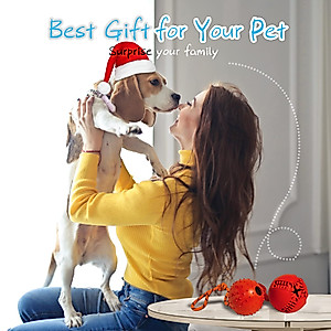 KSVMOAG Interactive Dog Chew Toys for Small and Medium Breeds, Crate Training Aids for Puppies, Puzzle Treat Dispenser with Rope, Dog Crate Toys to Avoid Anxiety