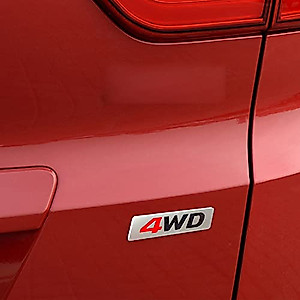 Nawpheki 4WD Emblem Badge Decals, Aluminum Alloy All Wheel Drive Car Side Fender Panel Sticker Replacement for Off Road SUV Auto Truck (Red/Black)