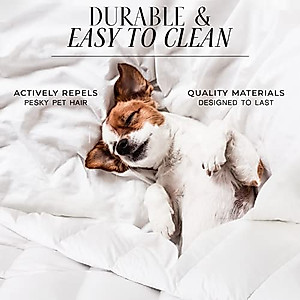 Italian Luxury King/Cal King Comforter 2100 Series Goose Down Alternative Bed Comforters Soft, Machine Washable Blanket, All-Season Bedding Diamond Baffle Stitched Duvet Insert White