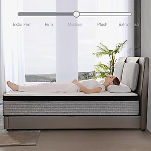 OGlAWA King Size Mattress Memory Foam 12 inch Gry King Mattress a Box indvidual Pocket Sping Breathable Comfontable for Sleep Suporive Pressure Reie. (12 inch, King)