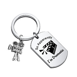 TIIMG Funny Actor Actress Acting Keychain Theater Gift Movie Director Keychain Filmmaker Actor Gifts (So Apparently)
