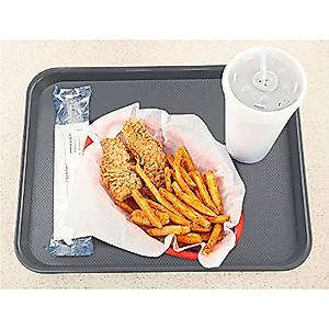 Readsky 6 Pack Plastic Serving Tray, Fast Food Plastic Trays, Deep Gray