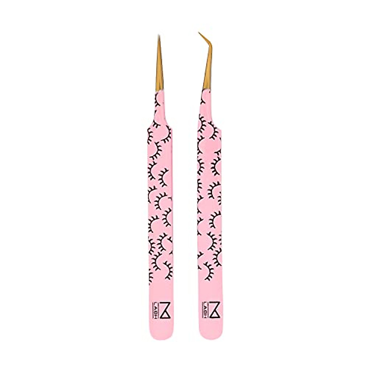 M LASH Eyelash Extension Tweezers (Set of 2) - Professional & Precision Lash Tweezers for Eyelash Extensions - Volume & Straight Tweezer for Stunning Results (PL)