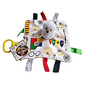 Baby Jack & Co 10x10” Wizard Lovey Owl Tag Toy for Babies Witches - House Colors - Learn Wizardry - Soft & Safe - Learn Shapes & Colors - Ideal Baby Toy & Muggle Gift - BPA Free w/Stroller Clip