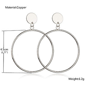Geometric Double Circle Round Stud Earrings Women's Lucky Number 8 Shape Hollow Big Hoop Earrings