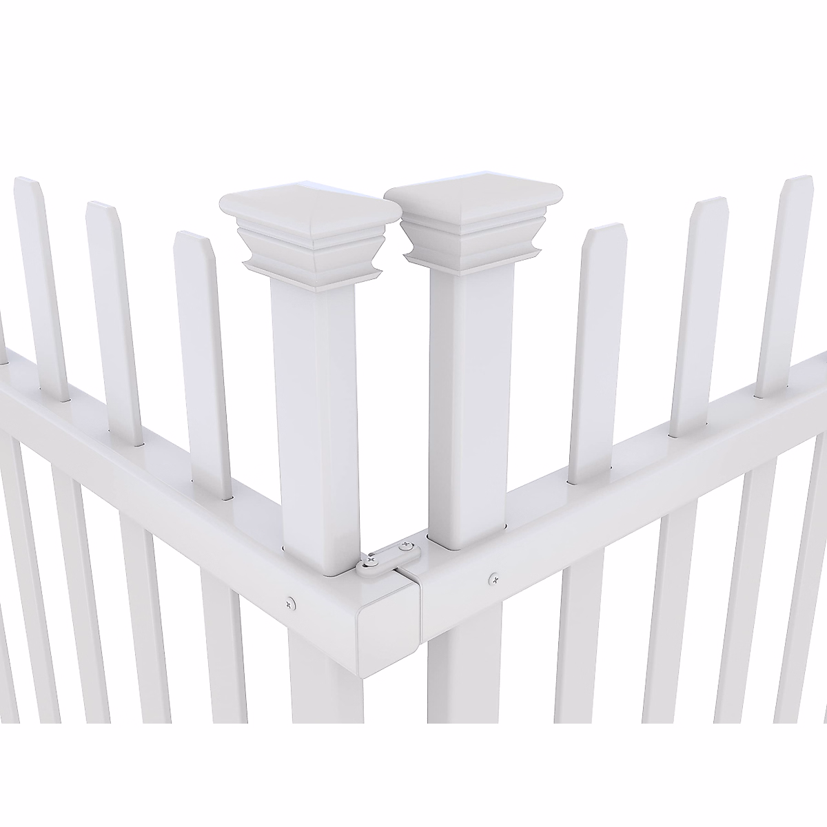 41in H x 44in W (2 Panels) No Dig Zippity Burbank Fence Panel Kit, No Dig Fence Panels, White Vinyl Fences for Yard, Temporary Fence for Backyard, White Picket Fence Garden Border, DIY Fence ZP19057