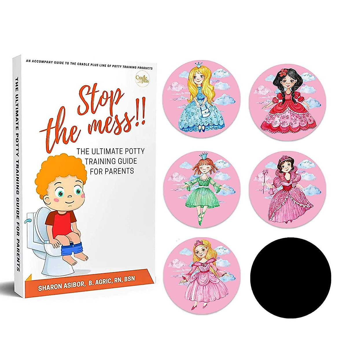 Potty Training Seat Magic Sticker Princess Toddler Potty Training Toilet Color Changing Sticker | 5 Pack Toilet Targets with Free Potty e Book | Use with/Without Potty Chart or Potty Training Watches