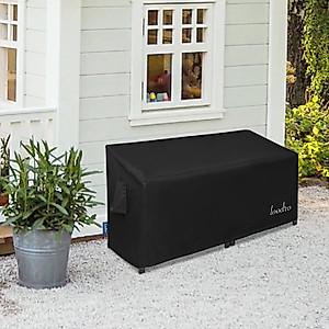 LooDro Patio Loveseat Covers, Outdoor Furniture Cover Waterproof, Heavy Duty 600D 90" W x 42" D x 32" H, Outdoor Sofa Cover with Air Vent