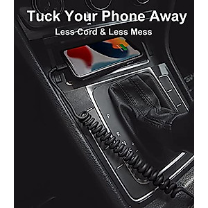 dé Coiled USB-C to Lightning Cable (Note: USB C, not USB), Coiled Lightning Cable 3ft [CarPlay Compatible & MFi Certified], for iPhone 12 Pro Max/12/13/11 Pro/11/X/8/iPad