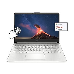 HP 14" Touchscreen Ultra Light Laptop, Micro-Edge HD Display, AMD 3050U(Up to 3.2GHz), 16GB RAM, 64 GB eMMC+128GB SSD, 1 Year Office 365, Webcam, HDMI, WiFi, w/GM Accessories
