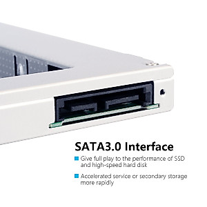 QUMOX Laptop 2nd HDD SSD DVD Bay Caddy Adapter for 2.5''/12.7mm Universal CD/DVD-ROM SATA to SATA Hard Drive External Enclosure