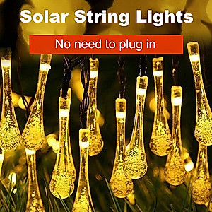 Comoo Solar String Lights Outdoor 21 Feet 30 LED Solar Lights 1Pc Outdoor Decorative 8 Mode Solar String Lights for Garden,Parties,Wedding-Warm Light