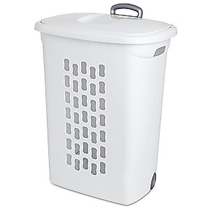WHEEL LAUNDRY BASKET WHT