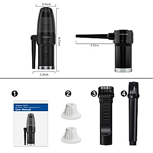 Cordless Air Duster, Blower & Vacuum 2 in 1, Compressed Air Duster, Portable Handheld Electronics Air Duster, Power 77000 RPM Motor, 10000 PA Suction, for Keyboard Car Computer Toys.…