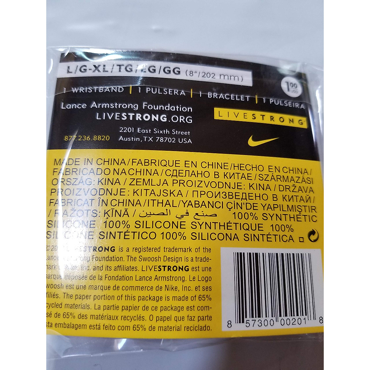 LIVESTRONG BRACELETS 3 PACK ADULT SIZE SILICONE WRISTBANDS YELLOW LIVE STRONG BRACELET RUBBER BRACELETS