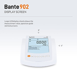 Bante 902 Benchtop pH Conductivity Meter | Containing pH, Conductivity, TDS, Salinity, Resistivity Measurement Modes | Accuracy ±0.002 pH, ±0.5% F.S. | 500 Sets of Data Storage | USB Interface