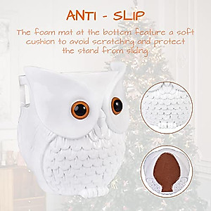 KeyEntre Owl Shape Smart Home Guard Owl Statue Crafted Guard Station for Google Home Mini Google Nest Mini (2nd Gen) Dot 2rd/ 3rd/4rd Generation Station Clean Space Saving Guard Holder Guard Station
