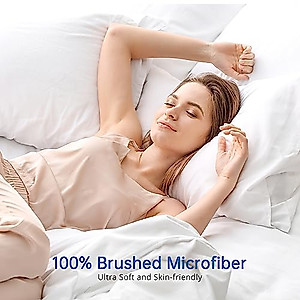 MUXHOMO Duvet Cover Queen Size, White Duvet Set Queen 3 Pieces, Cooling Queen Size Duvet Covers Set, Brushed Microfiber Comforter Cover with Zipper Closure and 2 Pillow Cases (90"×90")