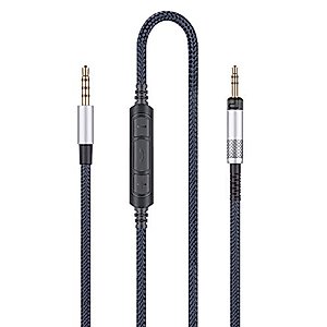 Audio Replacement Cable with in-Line Mic Remote Volume Control Compatible with Sennheiser HD598 HD598 SE, HD518 HD598 Cs, HD599 HD569 HD579 Headphone, Audio Cord Compatible with Samsung Galaxy Huawei