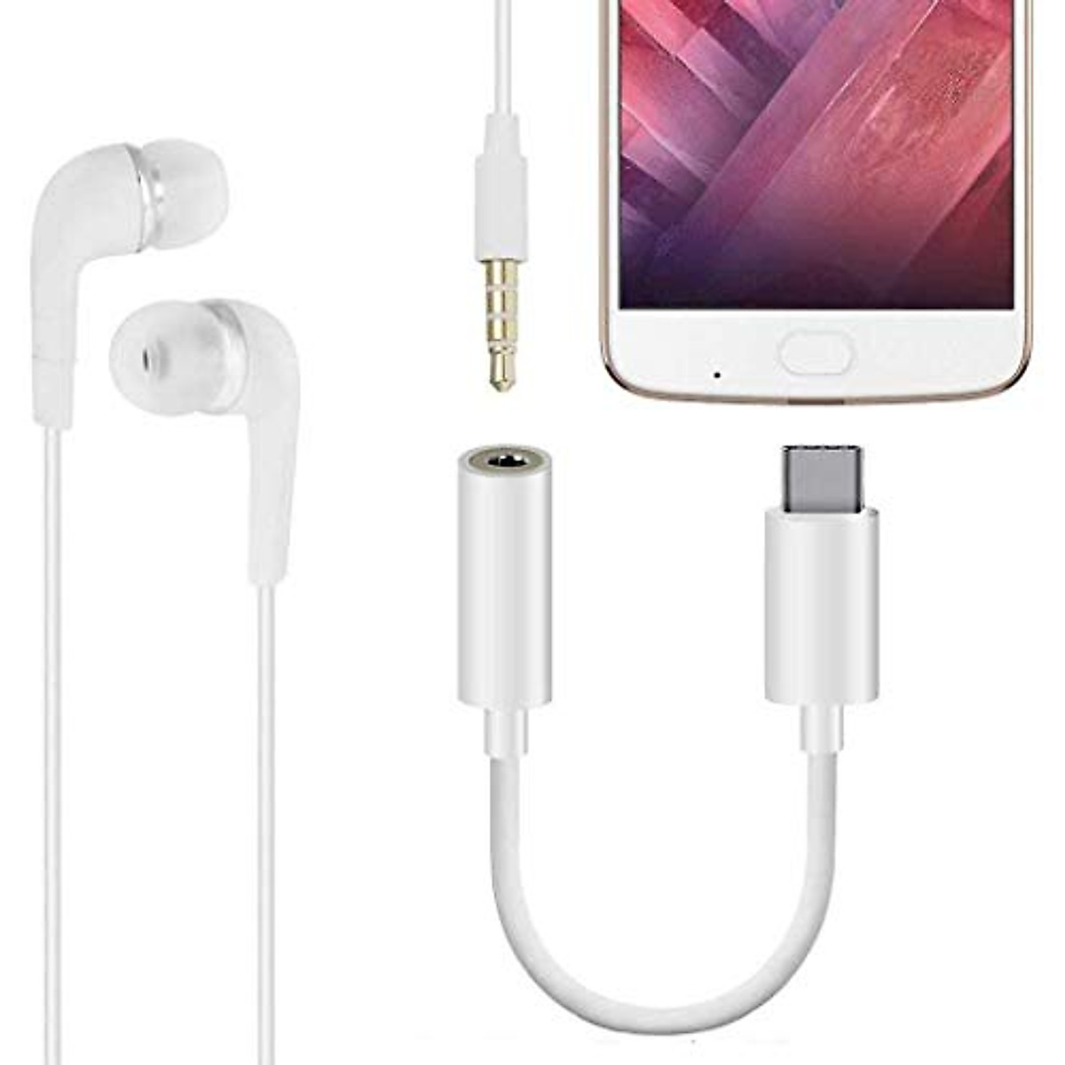 2 Pack USB-C to 3.5mm Headphone Jack Adapter Type C Port Audio Aux Cable Dongle Compatible with iPad Pro/Pixel 6 5XL/Galaxy S23 S22 S21 S20 Ultra Z Flip S20+ Note 20 10 S10 S9 Plus/One plus 6T 7 Pro