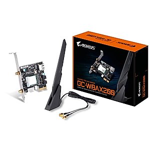 GIGABYTE WIFI 6 GC-WBAX200 (2x2 802.11Ax/ Dual Band WiFi/ Bluetooth 5/ PCIe Expansion Card)