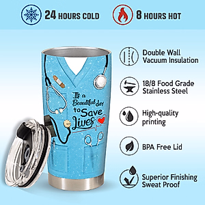 Nurse Gifts for Women, Gifts for Nurses Women - Nurse Accessories For Work - Nurse Gifts for Christmas, Birthday, Nurses Week, Appreciation Week, Graduation - Nurse Present, Nurse Tumbler 20 Oz