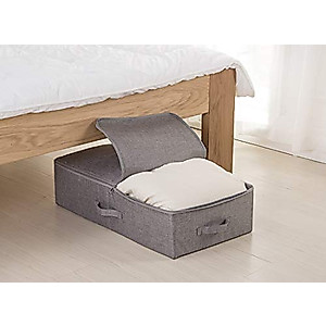 iwill CREATE PRO Under Bed Storage Container, Underbed Shoe Storage Organizer Box with Lid,Dark Gray