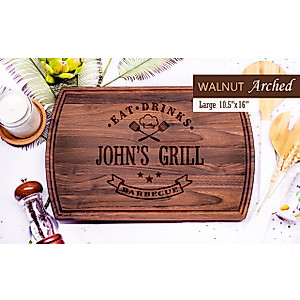 Personalized Grill Wooden Cutting Board Handmade in USA – Best Serves as Chopping board, Charcuterie board, Cheese board – Unique Wood Grilling Gift for men Birthday, Housewarming & Anniversary