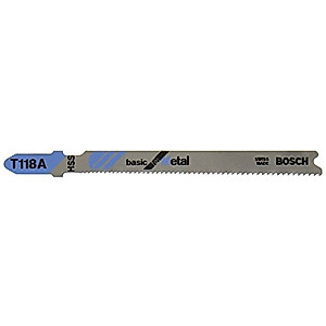 BOSCH T118A 5-Piece 3-5/8 In. 17-24 TPI Basic for Metal T-Shank Jig Saw Blades,Red
