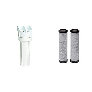 EcoPure EPW2 Water Filter Housing & Carbon Universal Whole Home Filter (2 Pack)