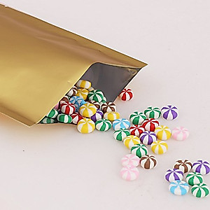 100x Premium Gold Mylar Foil Open Top Food Snack Storage Bags (9cm x 13cm)
