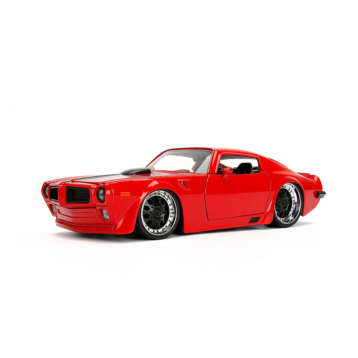 1972 Pontiac Firebird Red with Black Hood Stripe Bigtime Muscle Series 1/24 Diecast Model Car by Jada 99582