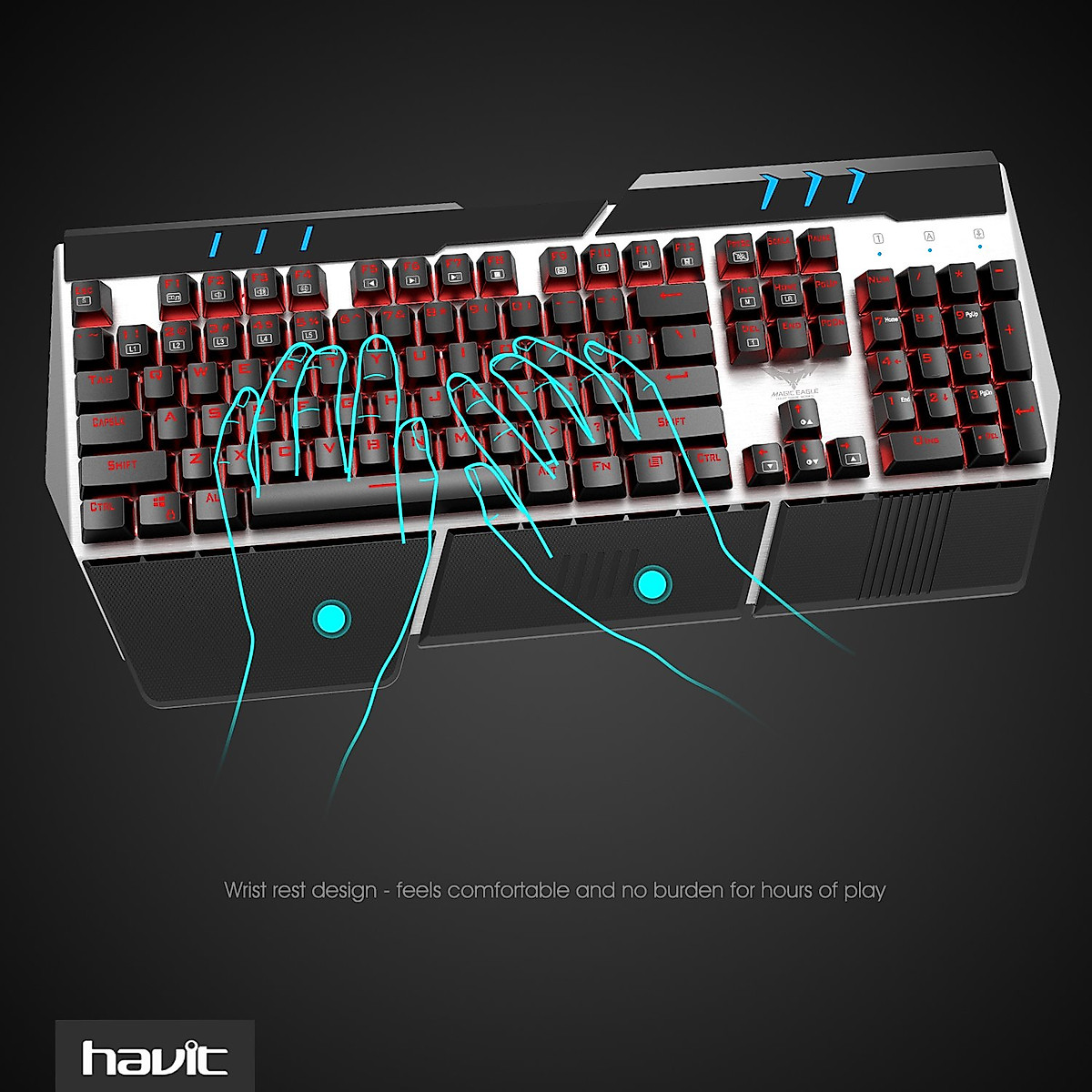 HAVIT RGB Backlit Wired Membrane Gaming Keyboard, Mechanical-Similar Typing/Gaming Experience (Black)
