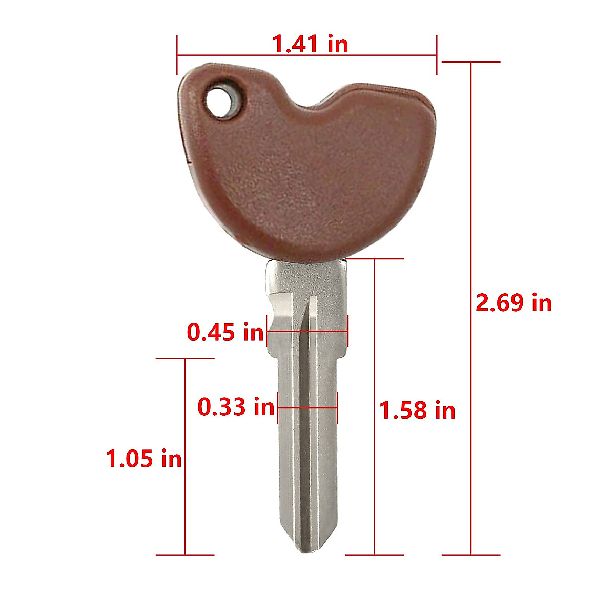 iTobest Motorcycle Key Uncut Blank Blade with Insertable Chip -For Vespa Piaggio 3VTE Fly 125 200 GTS GTV VESPA LXV150 GTS250 300 Moto parts Insertable chip(brown