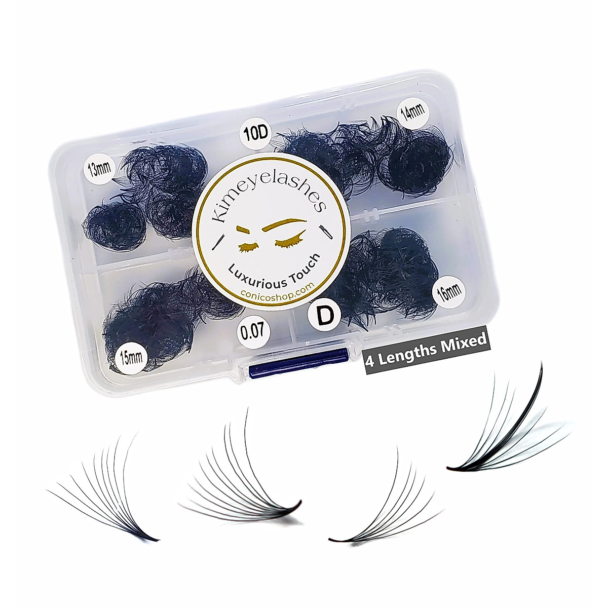 1000 Premade volume fans Mixed 4 lengths 9-12 | 11-14 | 13-16 CC, D Curl Wispy Handmade eyelash extensions supplies Russian volume lash promade fan 4D 5D 6D 10D (9mm - 12mm, 4D - 0.07 - D)