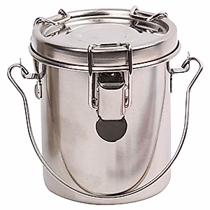 EXCEART Stainless Steel Brush Washer Portable Leak-Proof Artist Paint Brush Cleaner with Lid Removable Filter Screen for Oil Painting