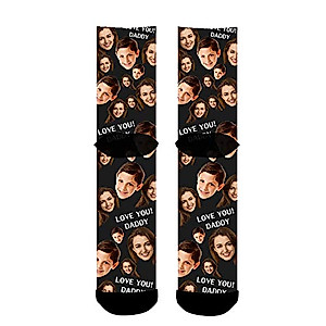 Custom Face Socks,Personalized Photo Socks,Upload Family Face on Socks for Men,Women