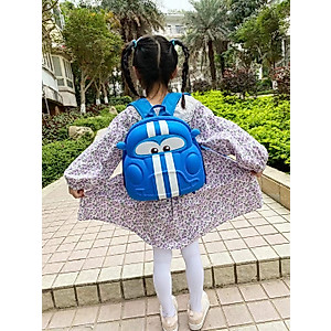 Car Toddler Backpack,Bookbags for Boy Preschool,Kids 3D Cartoon Backpack Daycare(Blue)